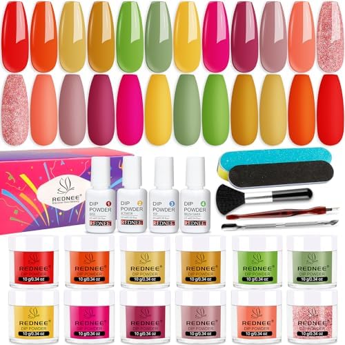 Amazon.com: Openlive 32 Color Dip Nail Powder Starter Kit 36 Bottle ...