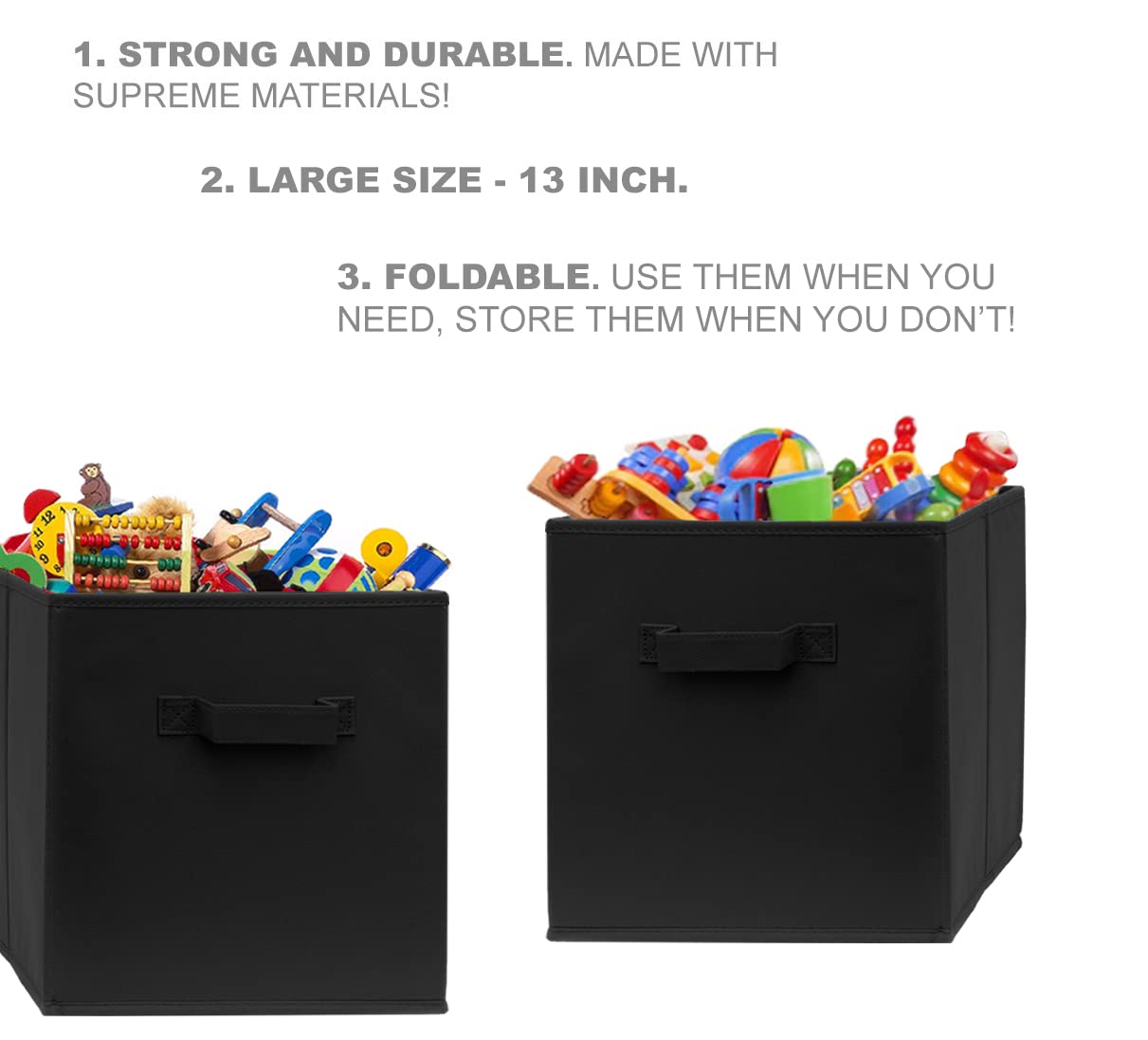 Snapklik.com : 13 Inch Cube Storage Bins - 4 Pack - Large