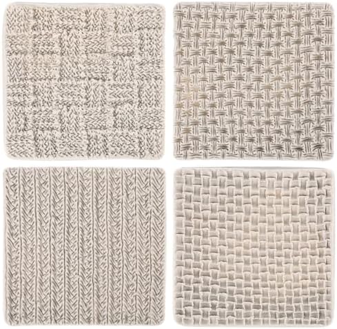 Kurtzy Plastic(4 Pack) Embossing Fondant Icing Chocolate Cake Mould Set ...