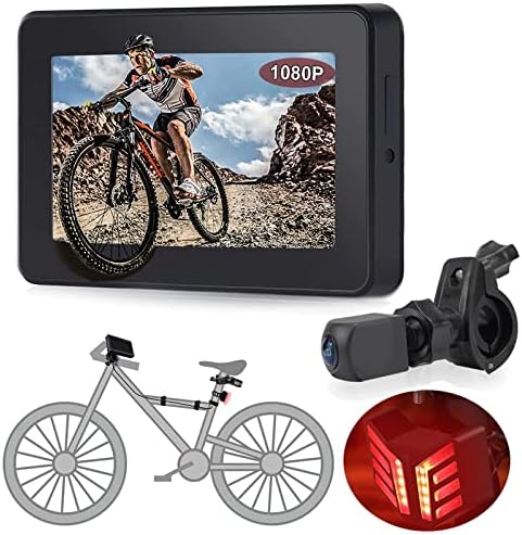 Bike Bicycle Mirror 1080P Bicycle Rear View Camera 4.3" Color Screen ...