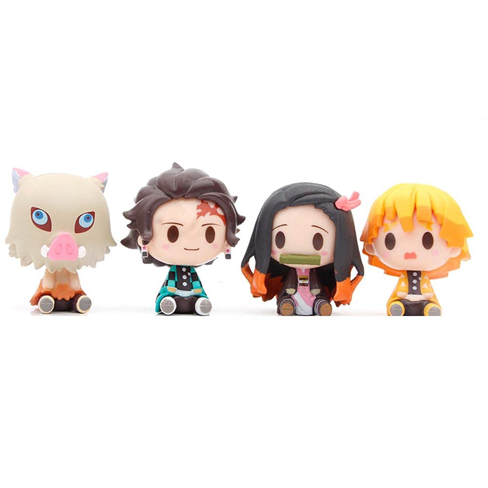 Buy signmeili 4PCS Anime Mini Figures, Kimetsu No Yaiba Anime Figure ...