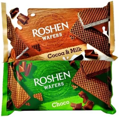 Amazon.com: Roshen Crispy Flavorful Cocoa Wafers Layered with Milk and ...