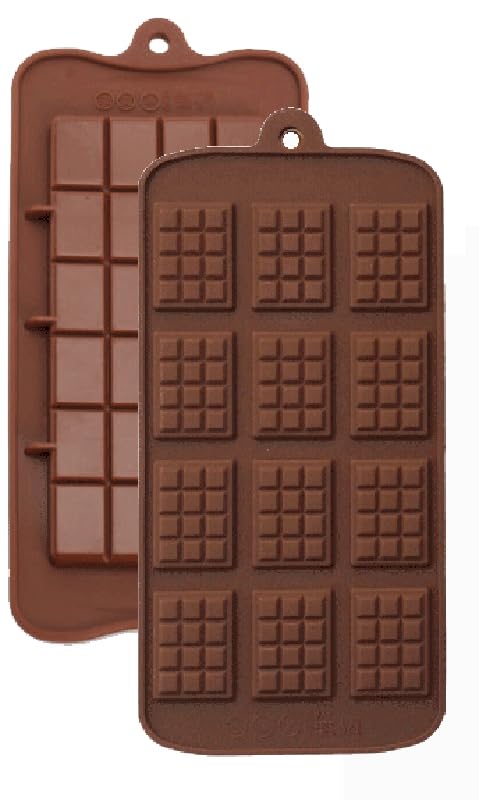 2 PACK Silicone Chocolate bar and Mini Rectangle Chip Thin Waffle ...