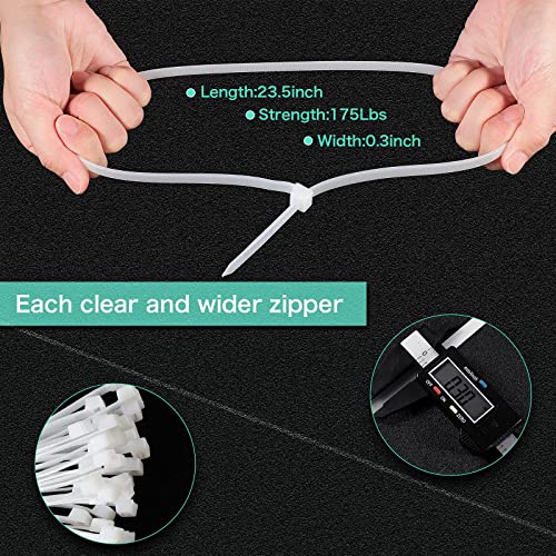 Snapklik.com : 50 Pcs Zip Ties Heavy Duty Strong Large Cable Industrial ...