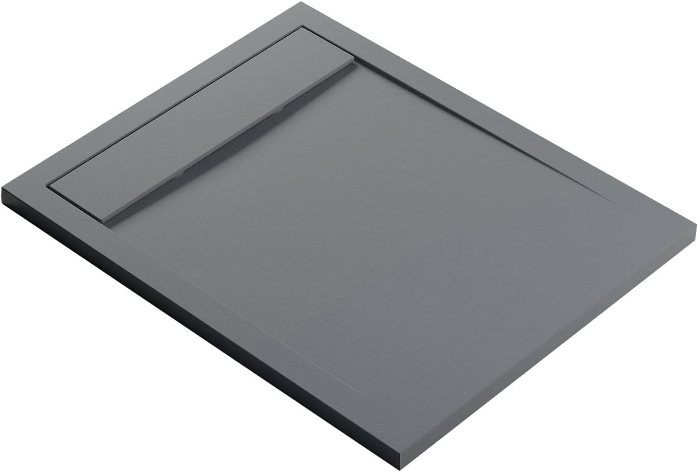 BERNSTEIN Duschtasse 100x80 cm Betonoptik Flache Bauhöhe, Duschwanne ...