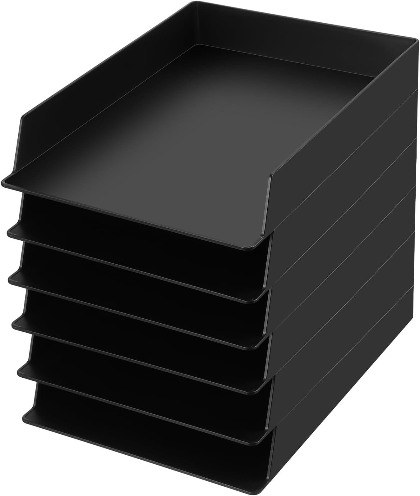 Amazon.com: 4 Pack Black Stackable Paper Trays for Letter Documents ...