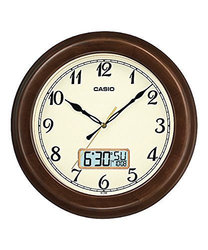 Buy Casio Round Wood Analog and Digital Wall Clock (29.5 x 29.5 x 4.7 ...