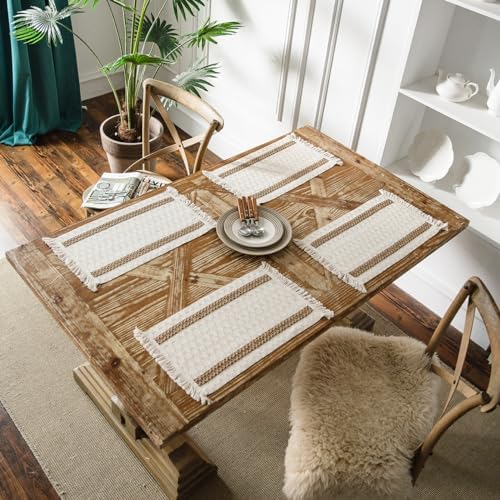 Amazon.com: Boho Placemats Set of 4, Macrame Place Mats for Kitchen ...