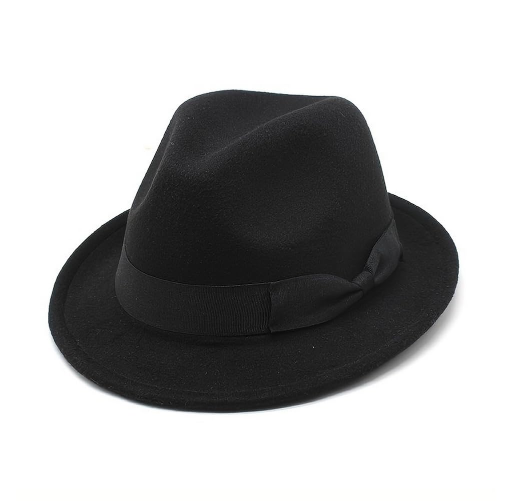 Amazon.com: ASTRQLE Mens Manhattan Fedora Hat Felt Trilby Fedora Hat ...