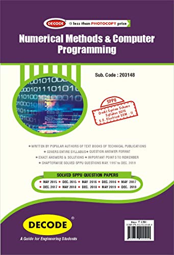 Amazon.com: Numerical Methods and Computer Programming for SPPU 15 Course (SE - II - Electrical ...