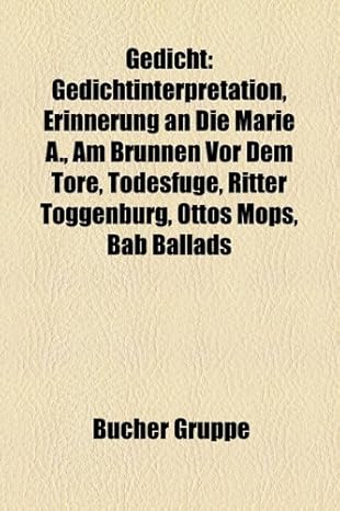 Amazon | Gedicht: Gedichtinterpretation, Todesfuge, Erinnerung an die ...