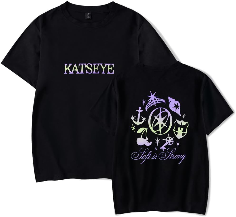 Katseye Merch Distressed Tee Unisex Fashion Short Sleeve Sweatwear