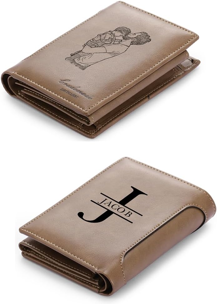 Amazon.com: Bijouweled Personalized Mens Wallets Gifts for Dad Custom ...