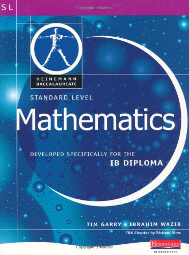 Pearson Baccalaureate: Standard Level Mathematics for the IB Diploma ...