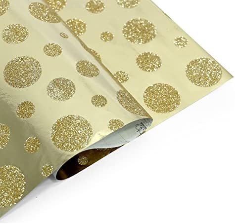 Crown Greetings Glitter Dots On Metallic Gold Gift Wrapping Paper Sheet ...