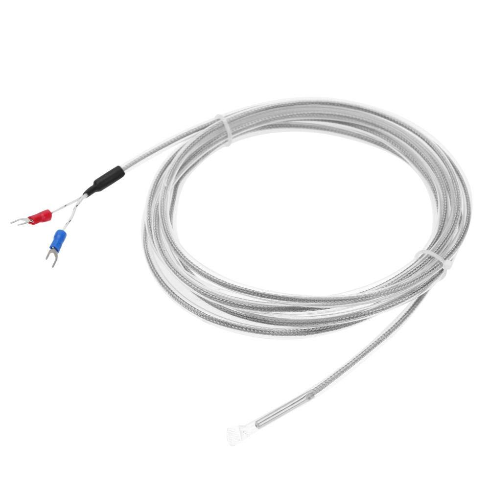 PTFE Type K Thermocouple Probe, 300cm Temperature Sensor, 2 wi