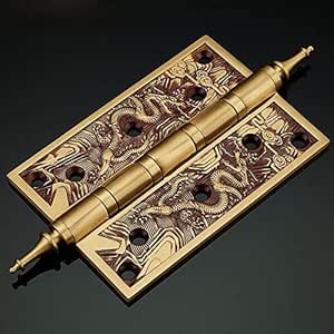 Amazon.com: Hinge, Brass Hings Thick Retro 5inch Antique Cabinet Door ...