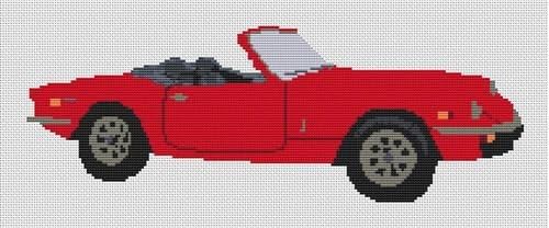 Triumph Spitfire Classic car Cross Stitch - red : Amazon.co.uk: Home ...