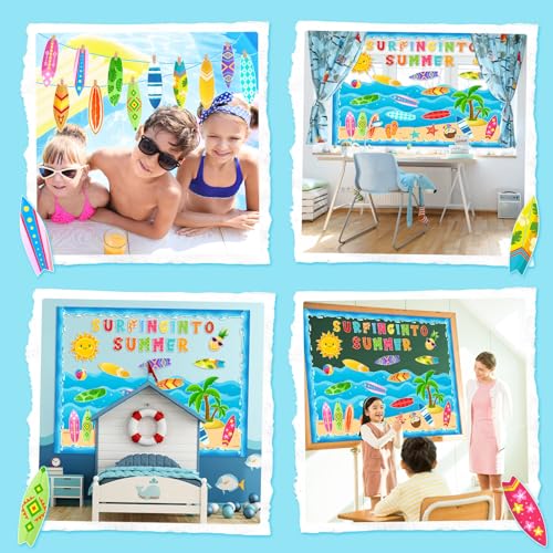Snapklik.com : 68 Pcs Summer Bulletin Board Decorations Set Summer ...