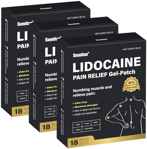 Amazon.com: Sumifun 4% Lidocaine Pain Relief Patches - 54 Count Patches ...