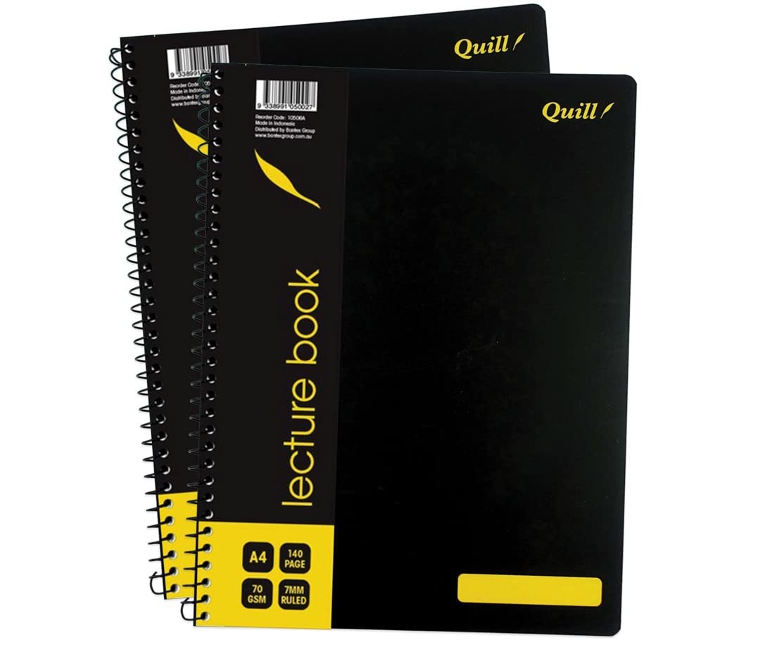Quill, Lecture Notebook A4, 140 Pages, 70 gsm, 7mm Ruled, Pack of 2, 7 ...