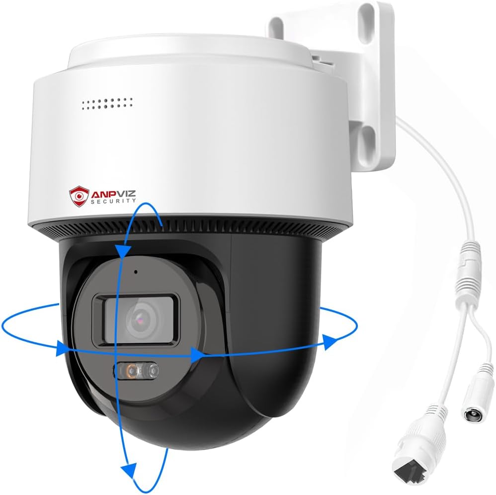 Amazon.com : Anpviz 5MP PT PoE Camera Indoor & Outdoor, Hybrid Light ...