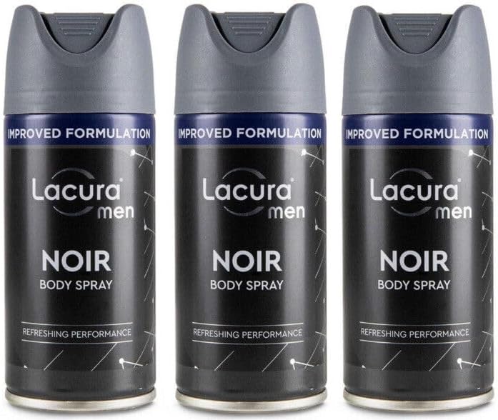 Aldi Lacura Men - Noir Body Spray 150mL [x3] : Amazon.co.uk: Beauty