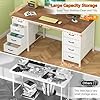 Amazon.com: YOMILUVE 50 Inch Computer Desk with 8 Drawers, Home Office ...