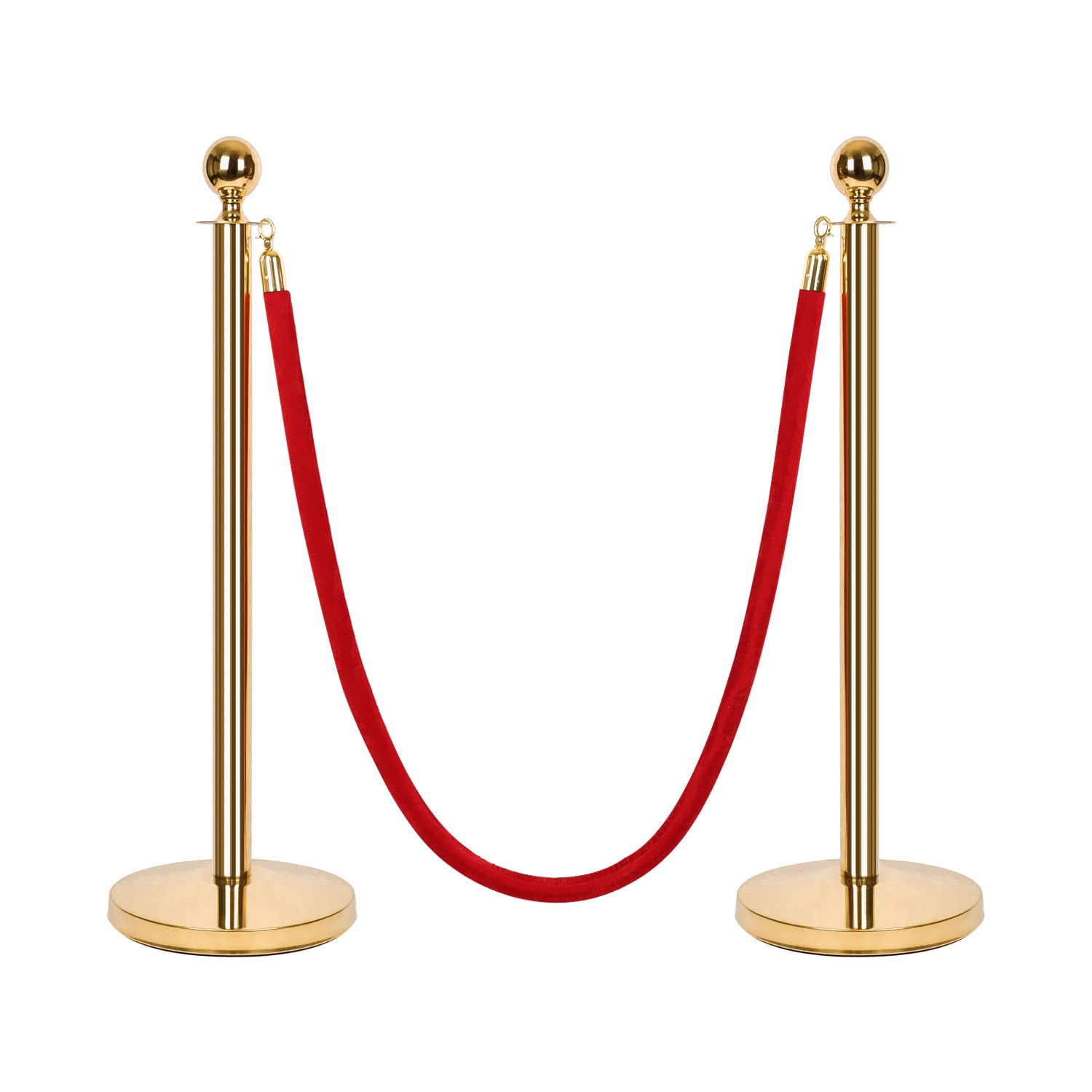 AmazonCommercial Velvet Ropes Crowd Control Stanchions, 2-Pack, 6.5FT ...
