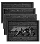 Amazon.com: Bear Paw Print Kitchen Dinner Party Table Mats Nature ...