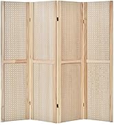 CASART 3-Panel Room Divider, Faux Linen Folding Privacy Screen with ...