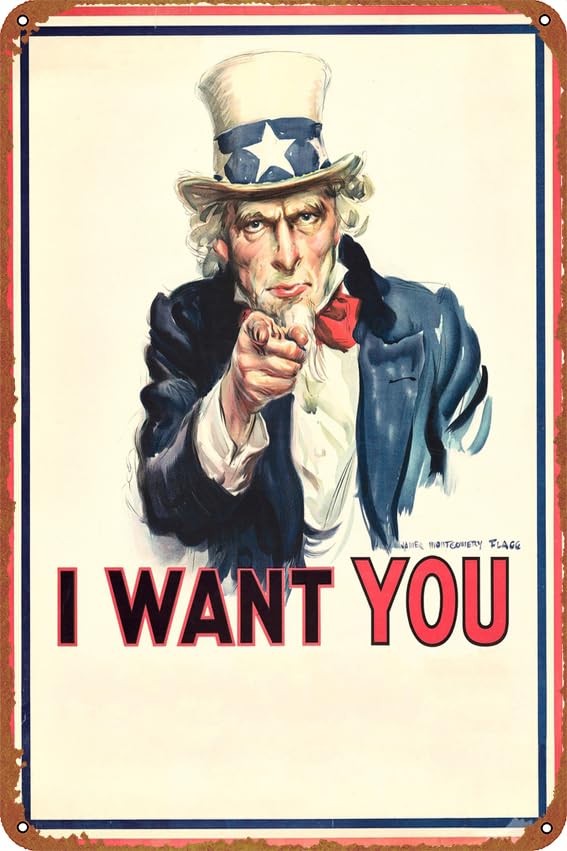 Amazon.com: Uncle Sam Want You Game Poster - Creative Tin Sign for Home ...