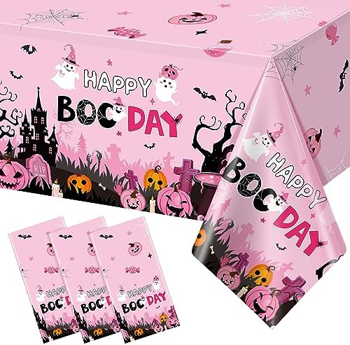 Amazon.com: 3Pcs Halloween Happy Boo Day Bay Shower Tablecloth ...