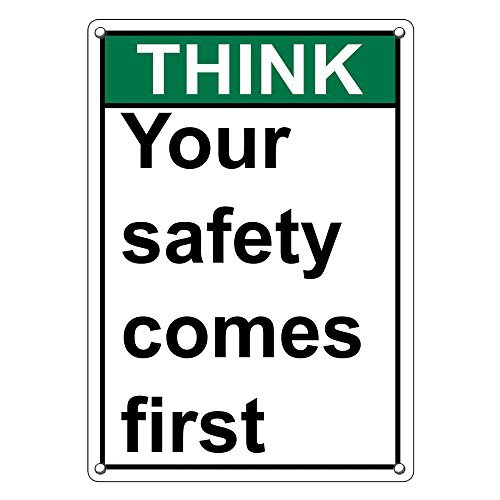 Amazon.com: Weatherproof Plastic Vertical ANSI Think Your Safety Comes ...