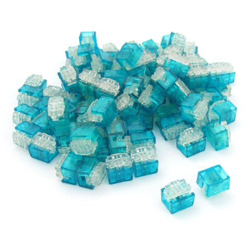 SJT® 100 Pcs Two Wire Inline Joints UB Connectors Crimp Terminal Blue ...