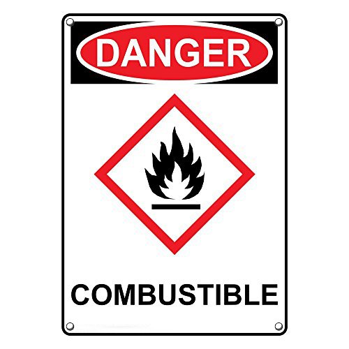 Amazon.com: Weatherproof Plastic Vertical OSHA-GHS Danger Combustible ...