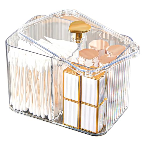 Veki Clear Cotton Pad Container Holder with Lid, Cotton Bud Holder with ...