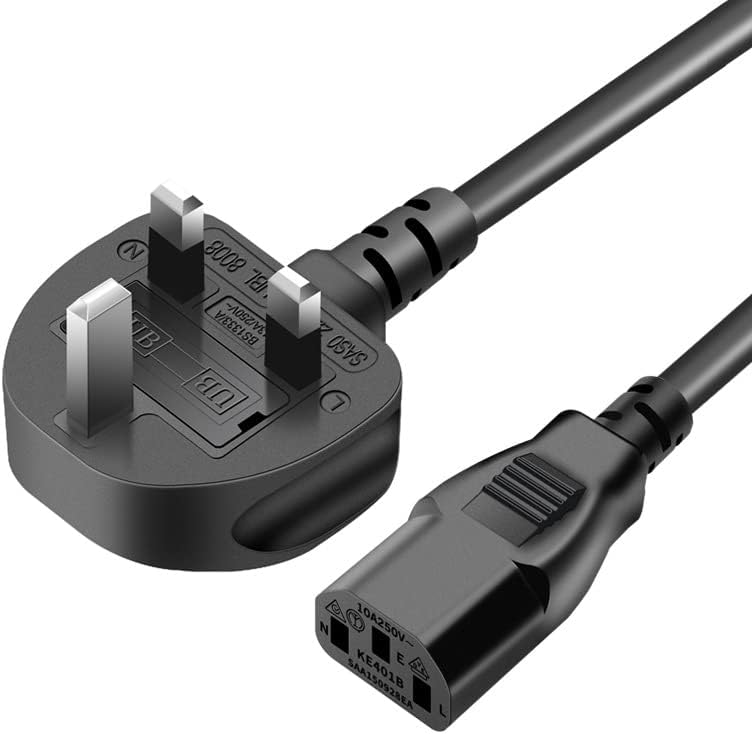 Kettle Lead 1.5M Monitor Power Cable UK 3 Pin Universal AC Power Cord ...