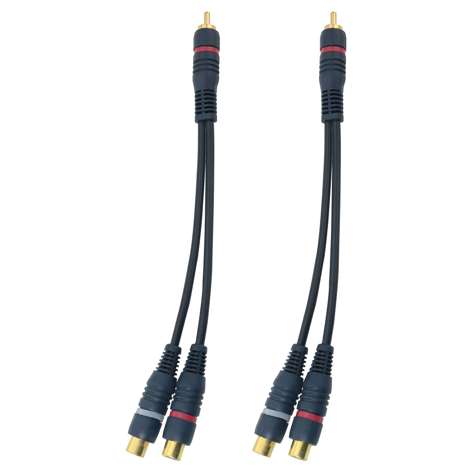 Amazon.com: WHYHKJ 2pcs 2 RCA Female to 1 RCA Male Splitter Cable Audio ...