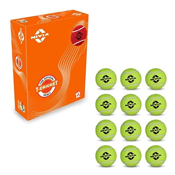Nivia Cricket Tennis Ball, Heavy Weight Tennis Ball, Practice Ball ...