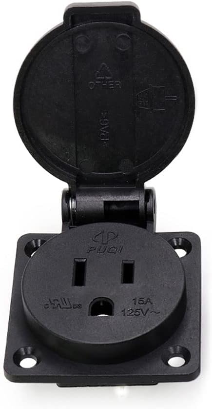 uxcell Panel Mount Plug Adapter AC 125V 15A 3 Pins Snag-in IEC Outlet ...