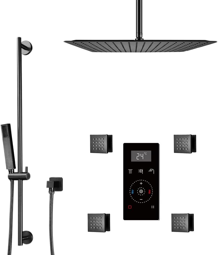 Fontana Thermostatic Massage Shower Digital Touch Screen Shower Mixer ...