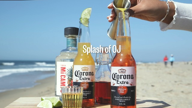 Watch Try a Corona Extra Sunrise with Tequila Grenadine and a Lime on ...