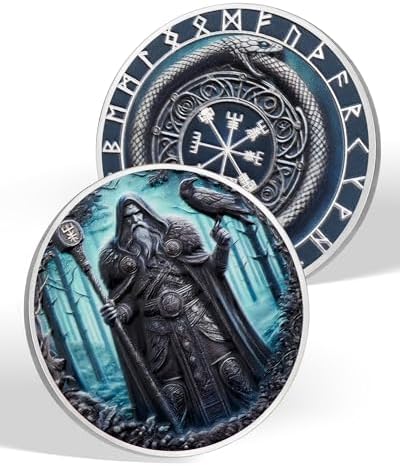 Viking Challenge Coin – Odin & Raven Design | Elder Futhark Runes ...