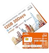 Amazon.com: International Data SIM Card 12GB 30Days, 5G/4G LTE Coverage ...