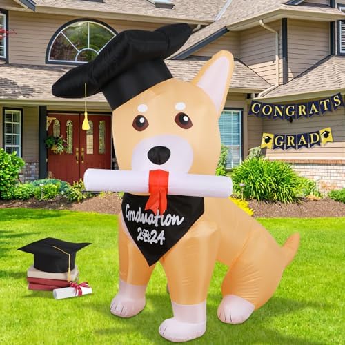 Amazon.com: CYAOOI 5FT Graduation Decorations Inflatable Dog with Grad ...
