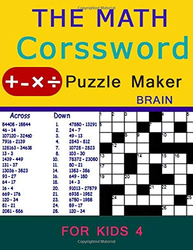 The Math crossword puzzle maker Brain For Kids 4: puzzle the ultimate ...