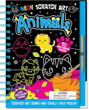Neon Scratch Art Animals: Isaacs, Connie, Carr, Bethany: 9781801056335 ...