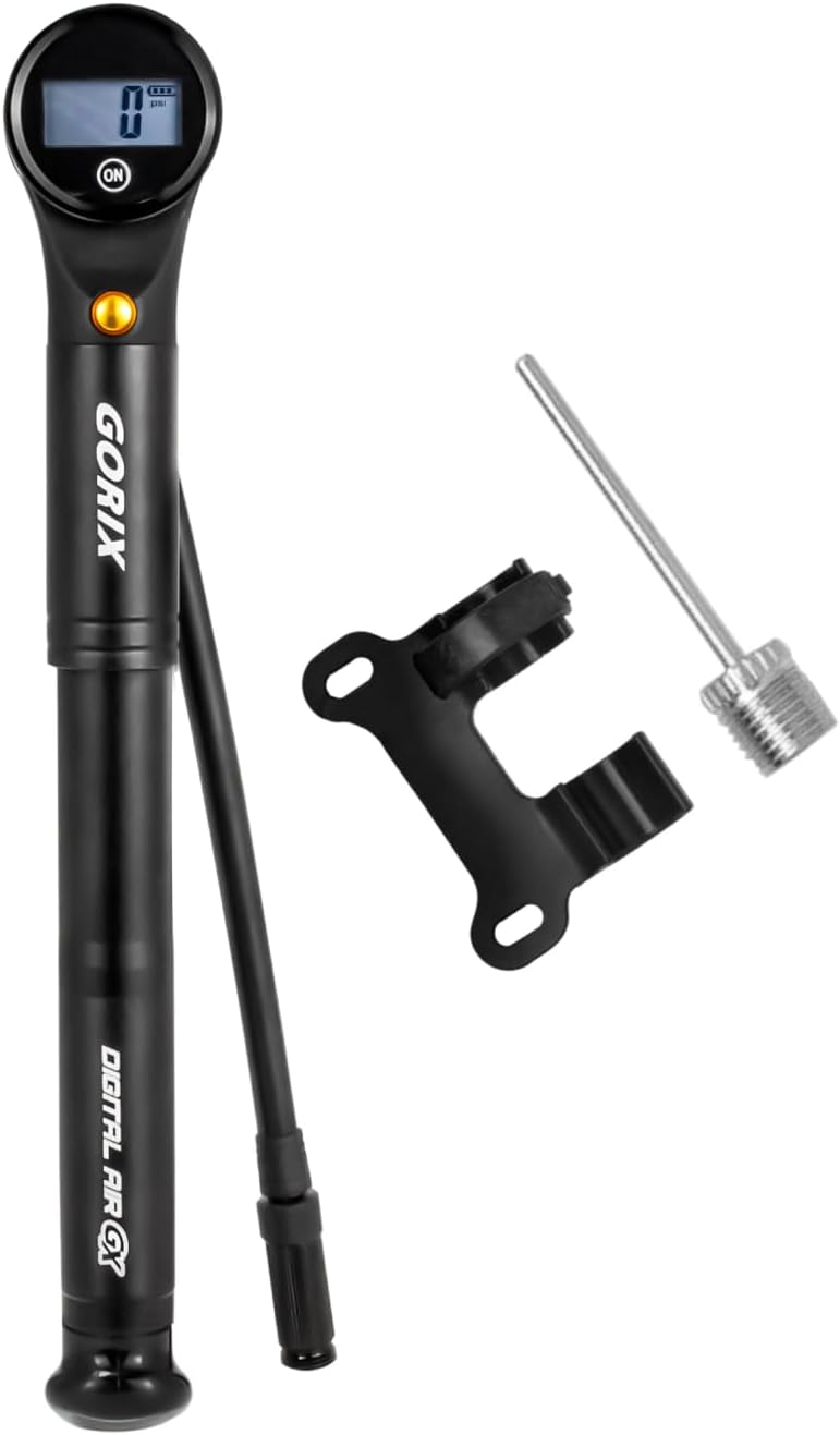 Amazon.com : GORIX Bike Portable Pump, Bicycle Air Pump High Pressure 320pis with Digital Gauge ...