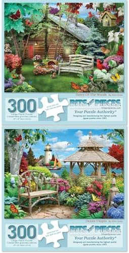 Amazon.com: Bits and Pieces - Value Set of (2) 300 Piece Jigsaw Puzzles ...